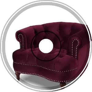 a comfy lookin maroon chair